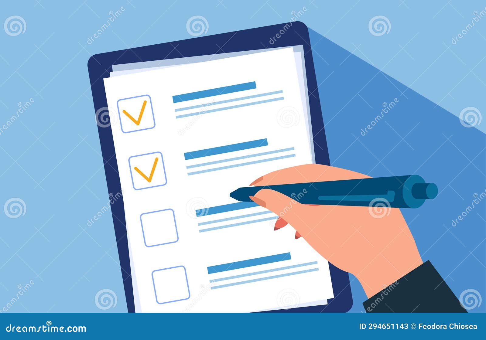 Vector of a Man Filling Out an Application Form Stock Illustration ...