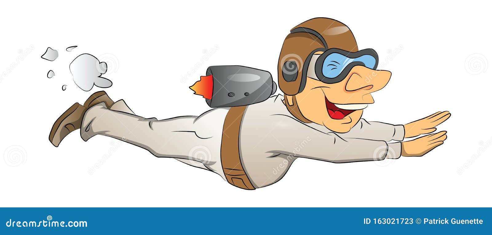 Vector of Man Flying with Jetpack Stock Vector - Illustration of color ...