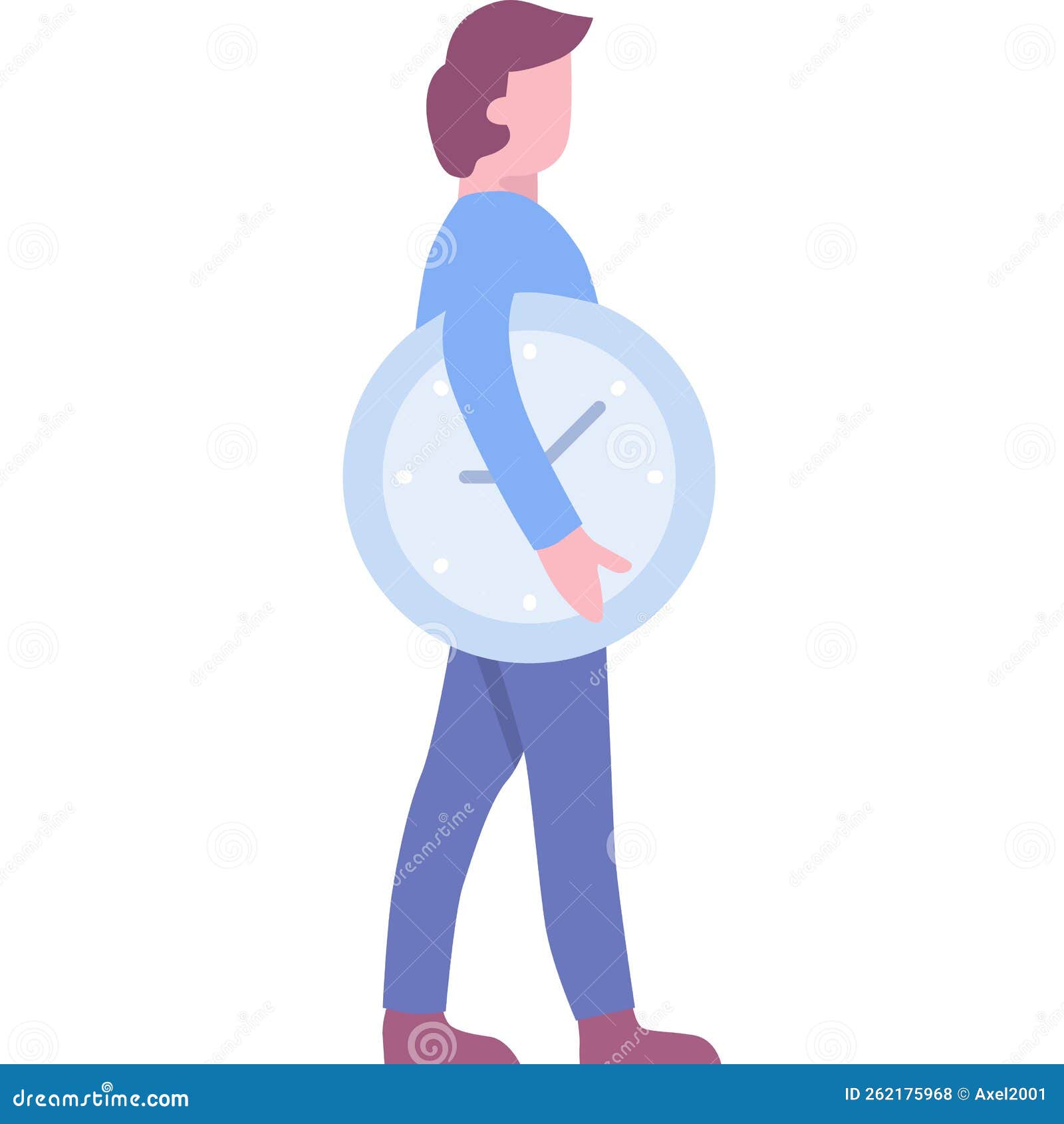 Vector Man Holding Clock Time Management Icon Stock Vector ...