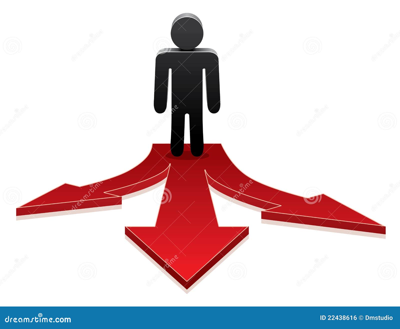Vector Man Making a Choice on Crossroads Stock Vector - Illustration of ...
