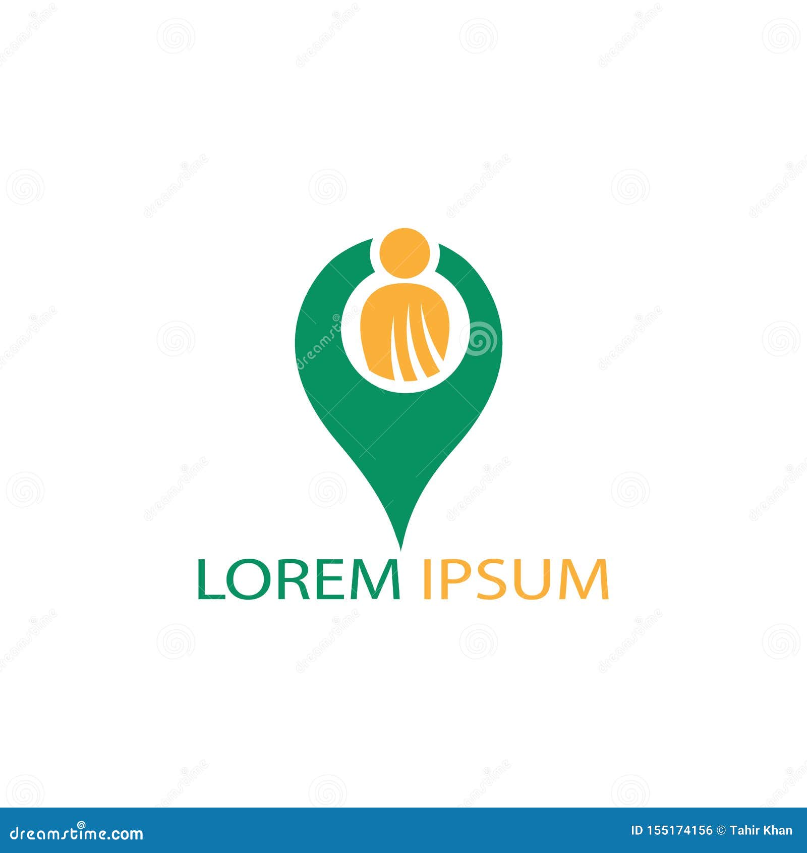 Vector Man And Map Pointer Logo Combination. | CartoonDealer.com #155174156