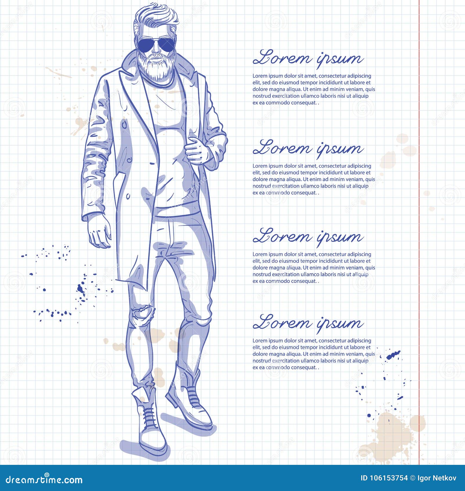 Vector man model stock vector. Illustration of office - 106153754