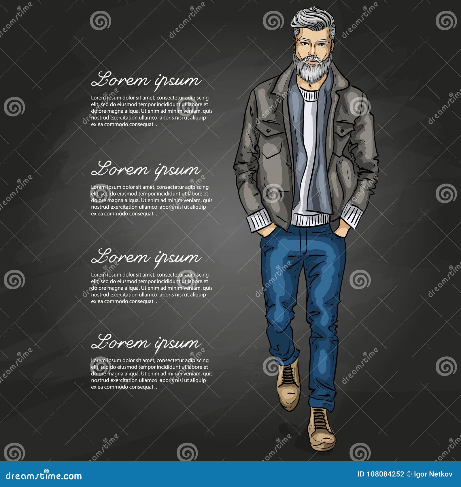 Vector man model stock vector. Illustration of sale - 108084252