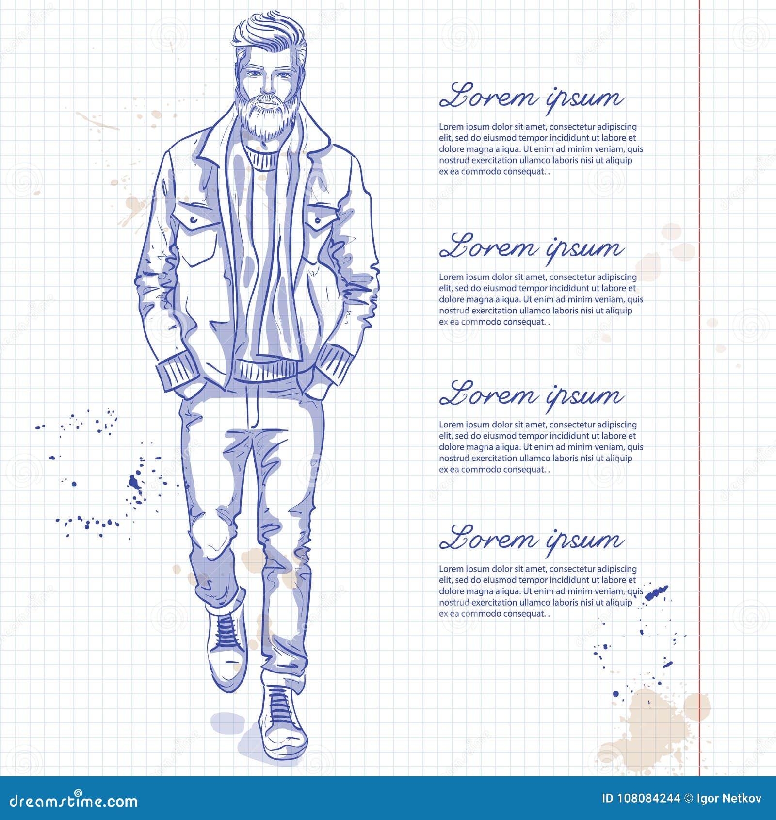 Vector man model stock vector. Illustration of dummy - 108084244