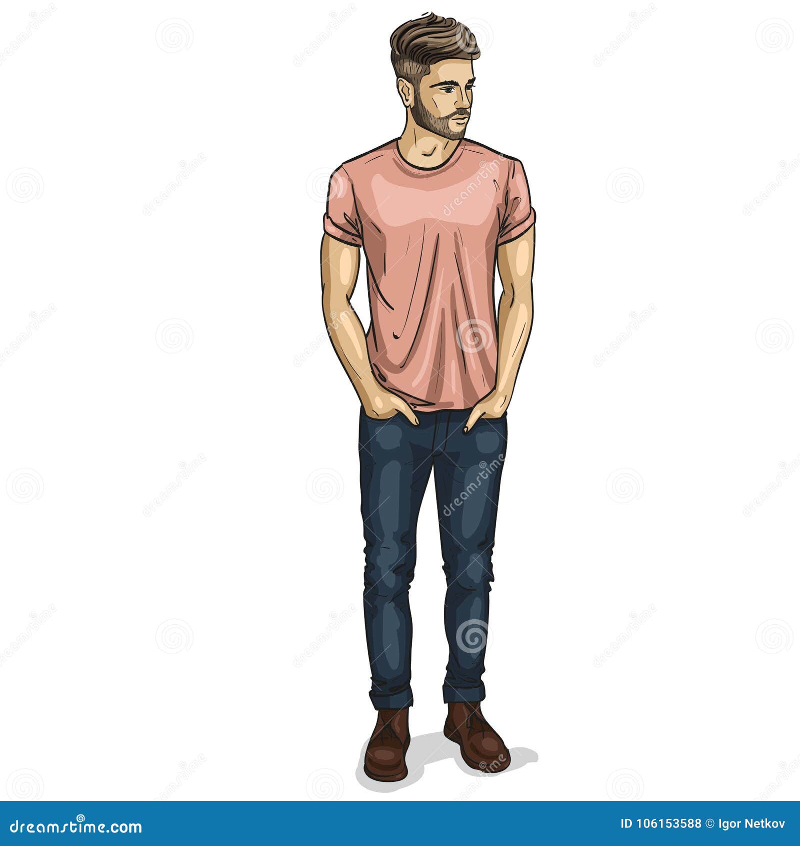 Vector man model stock vector. Illustration of fashion - 106153588