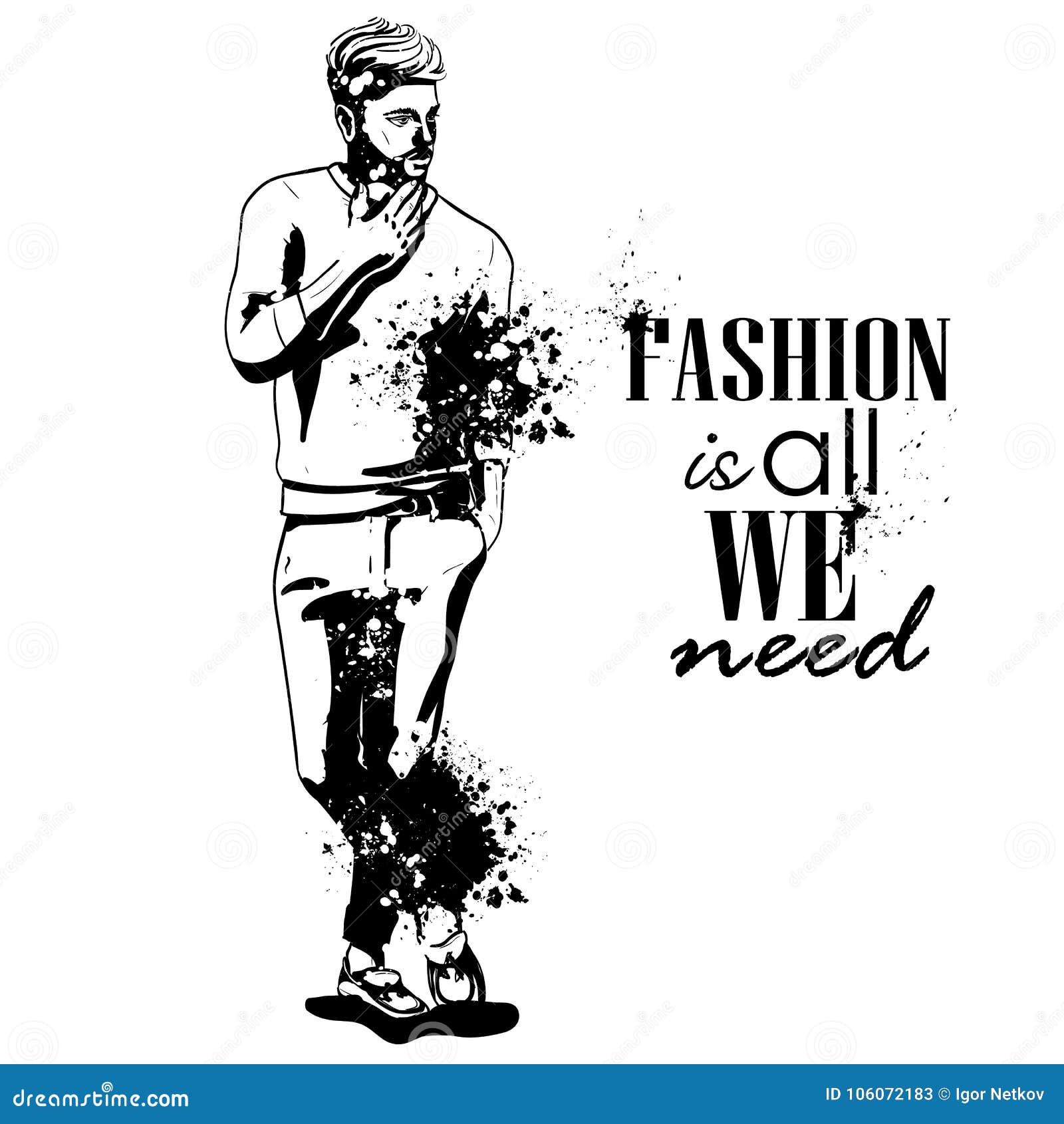 Vector man model stock vector. Illustration of accessories - 106072183