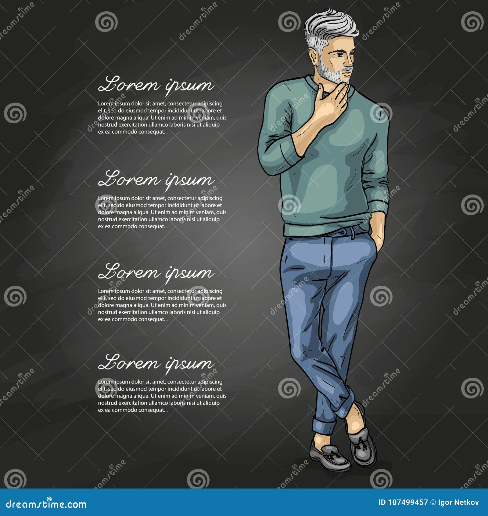 Vector man model stock vector. Illustration of sale - 107499457