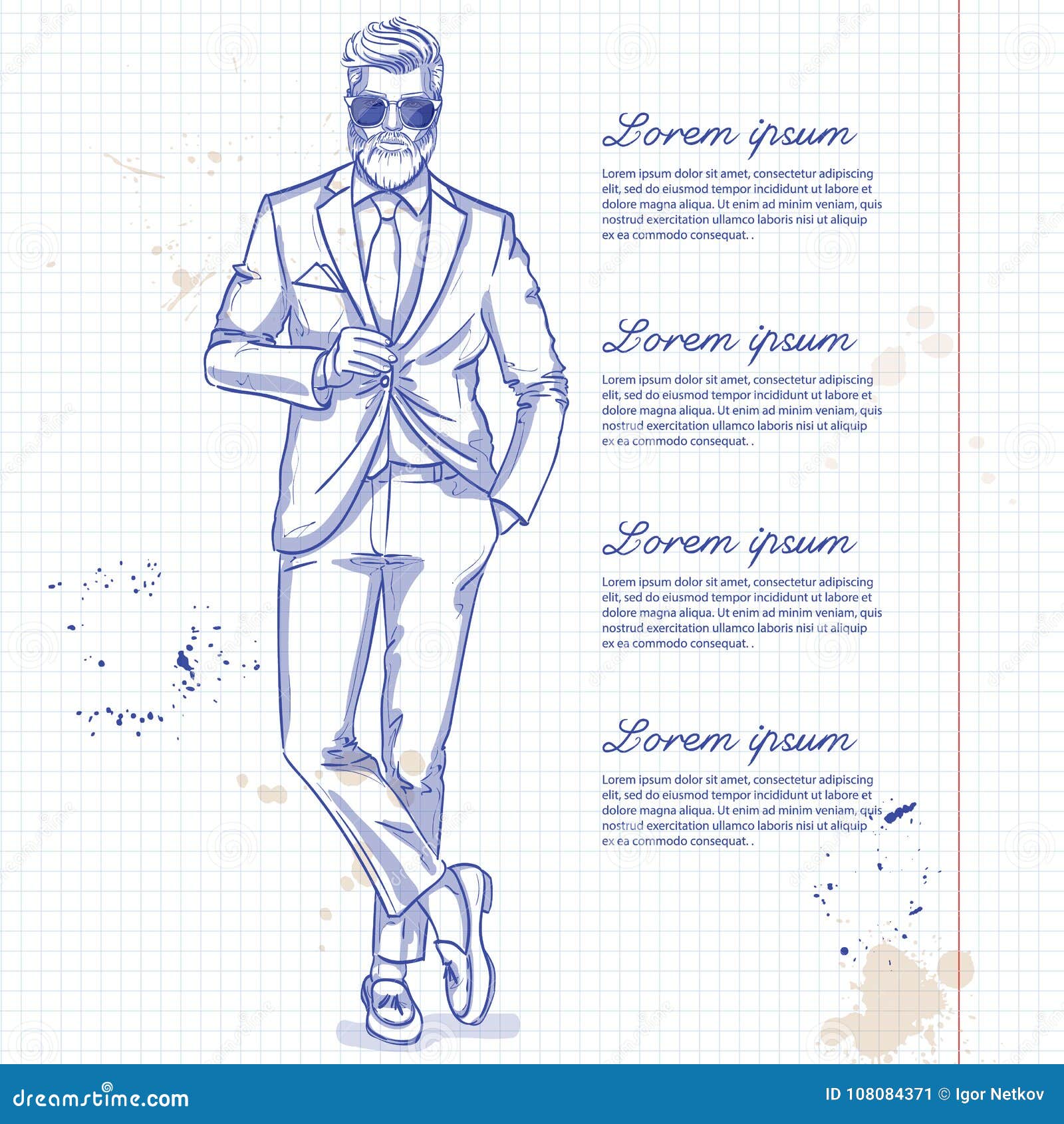 Vector man model stock vector. Illustration of salon - 108084371