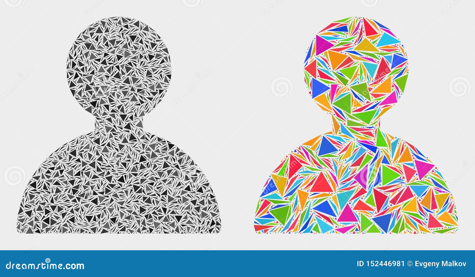 Vector Man Mosaic Icon of Triangle Elements Stock Vector - Illustration ...