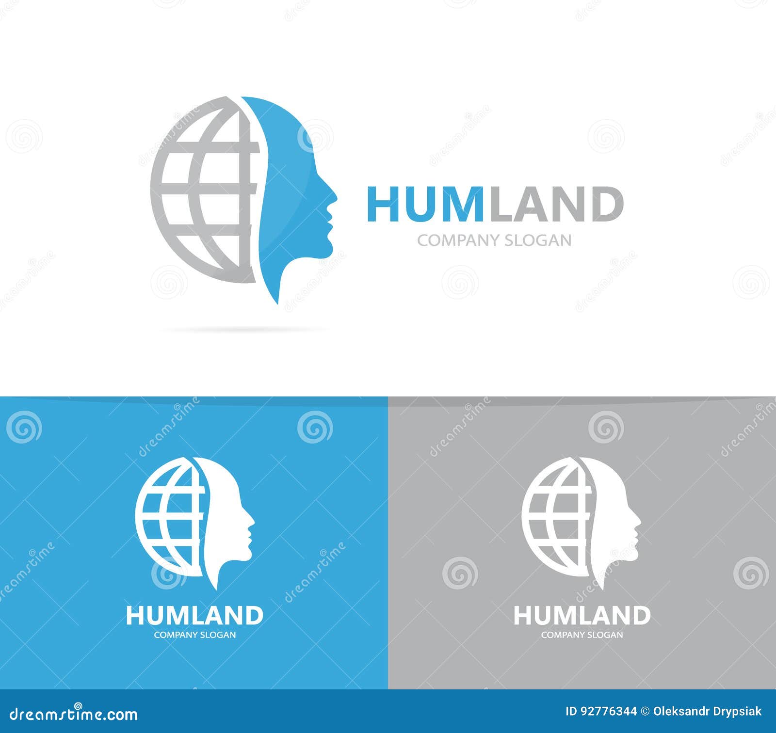 Vector of Man and Planet Logo Combination. Face and World Symbol or ...