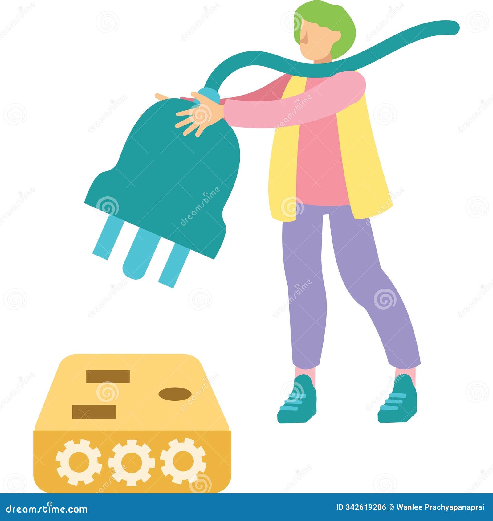 3D Man Putting Pin Plug Into Socket Stock Image | CartoonDealer.com ...