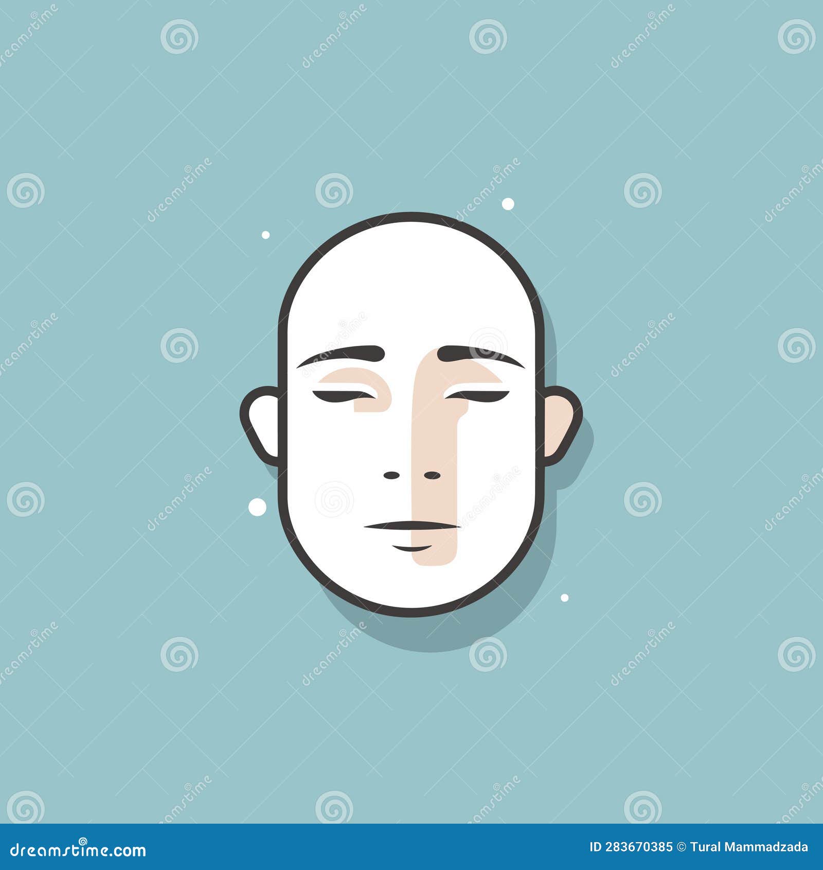 Vector of a Man S Face in a Flat Style Stock Vector - Illustration of ...