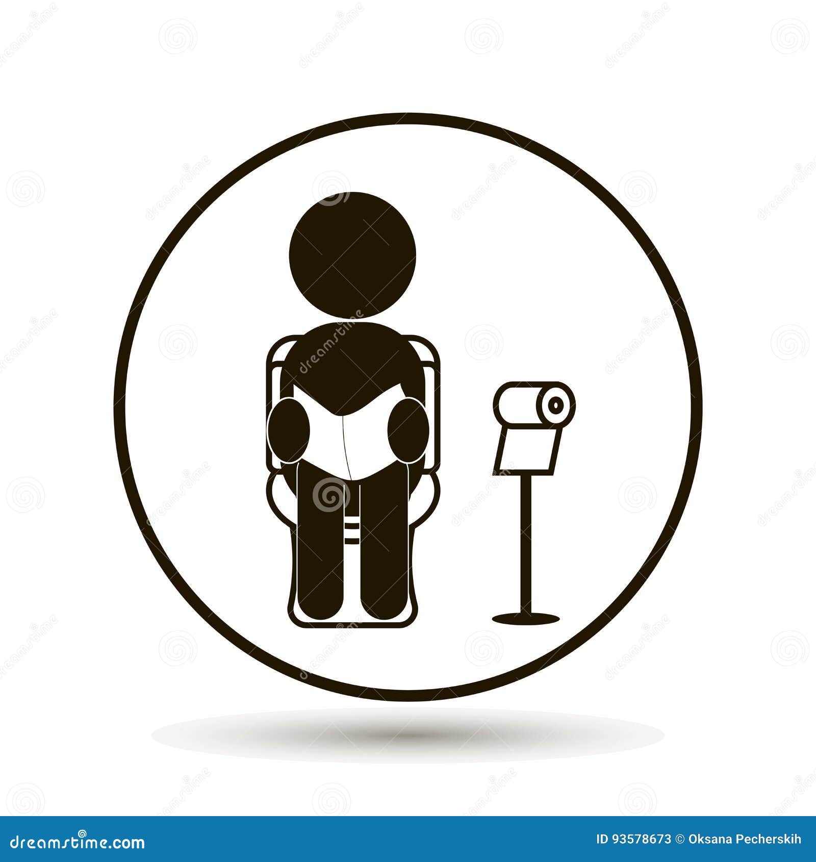 Vector Man Sitting in Toilet and Reading Book Journal. on White Stock ... Vector Man Sitting in Toilet and Reading Book Journal. on White Stock ...