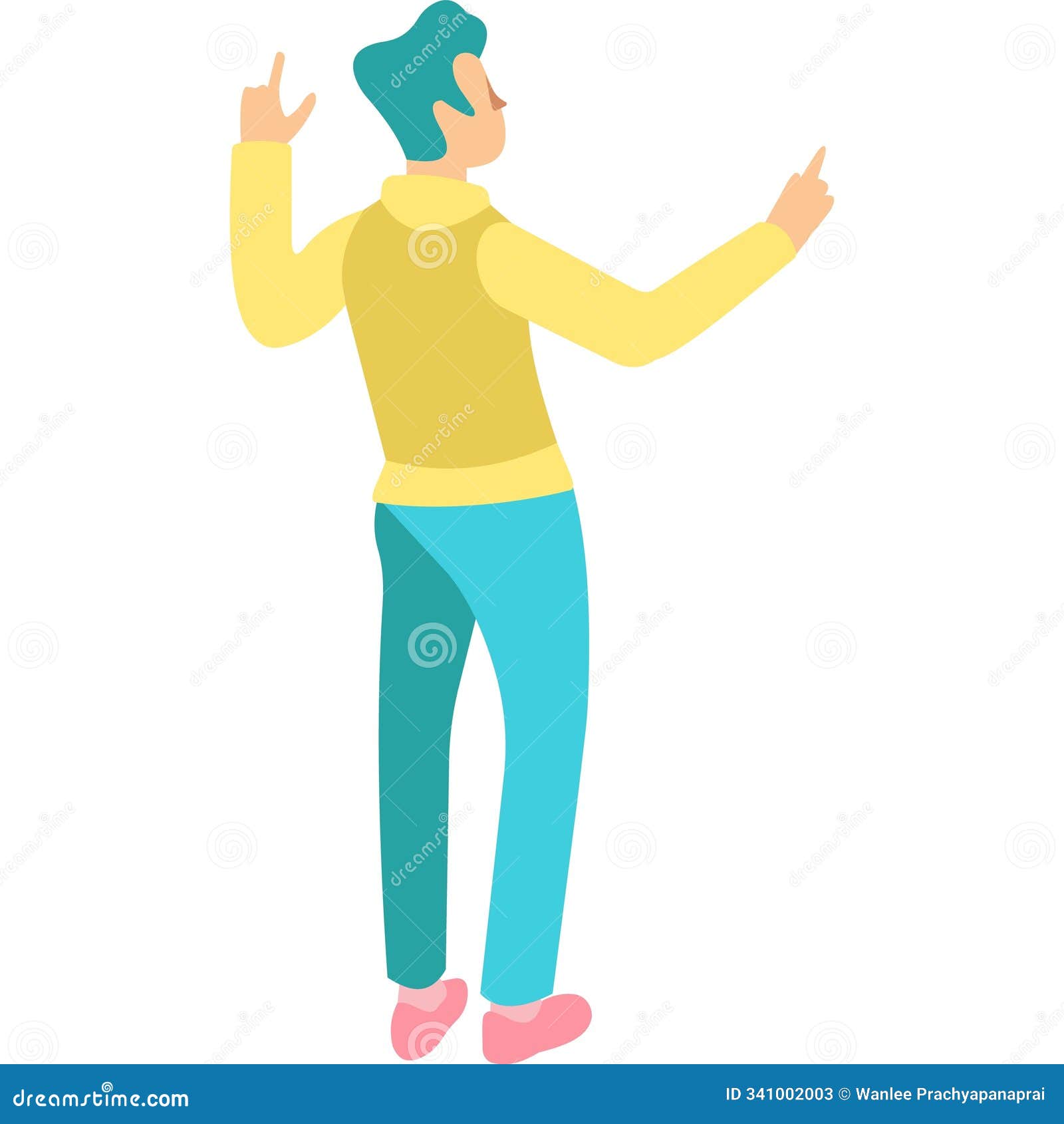 Vector Man Studying Something View from Back Icon Stock Illustration ...