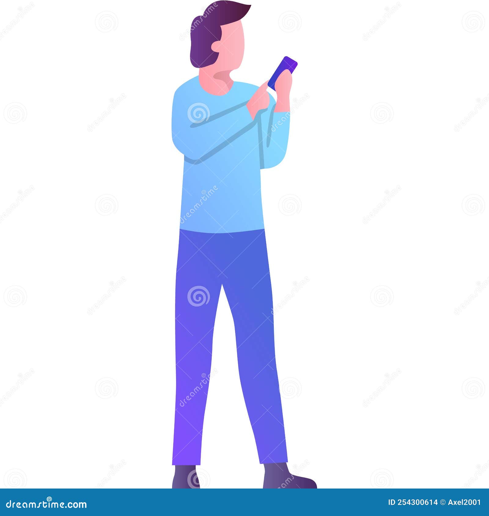 Vector Man Use Smart Phone Icon Isolated on White Stock Vector ...