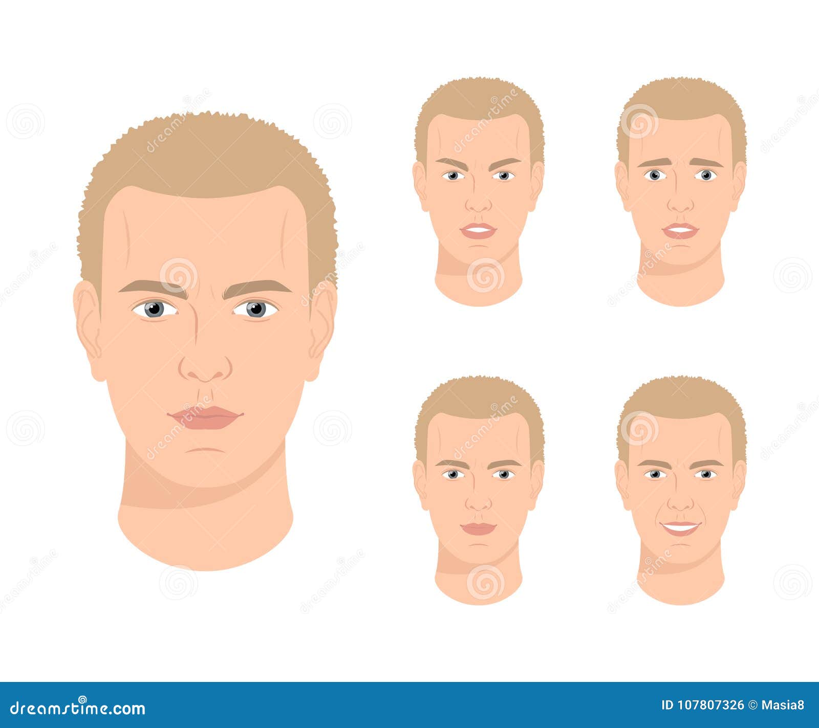 Men`s expressions stock illustration. Illustration of expression ...