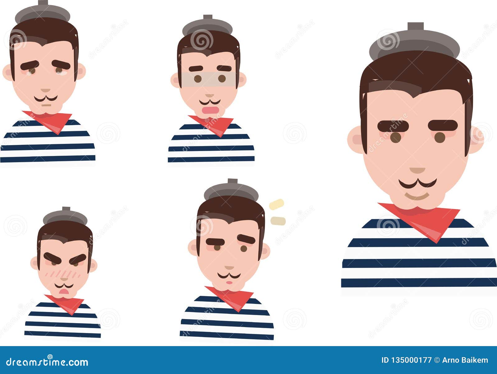 Vector Man Wearing a Samurai Suit Japanese People on a White Background ...