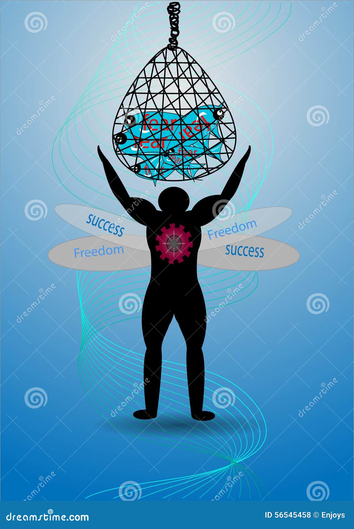 Vector-man Winner Fear Concept Stock Illustration - Illustration of ...