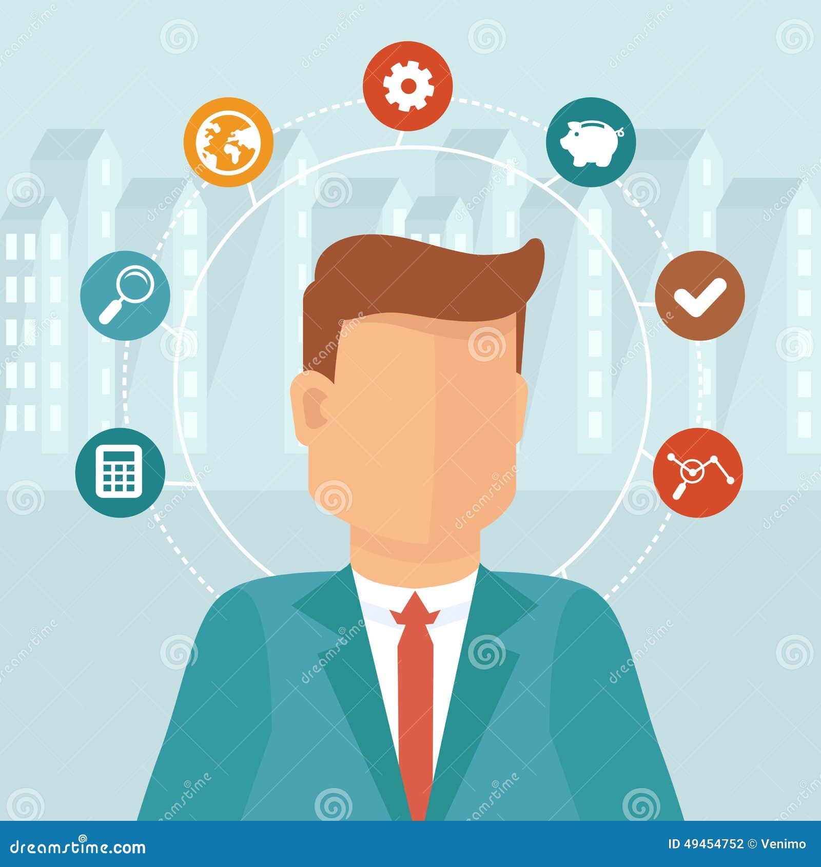 Vector Manager Concept in Flat Style Stock Vector - Illustration of ...