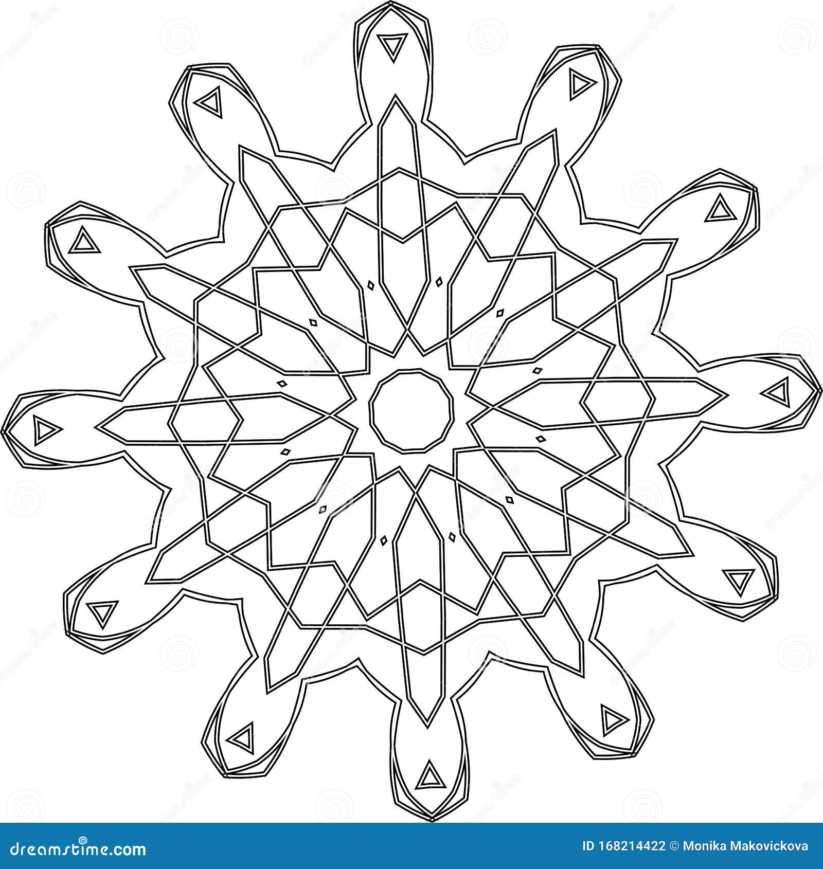 Vector Mandala Line Pattern Stock Illustration - Illustration of ...