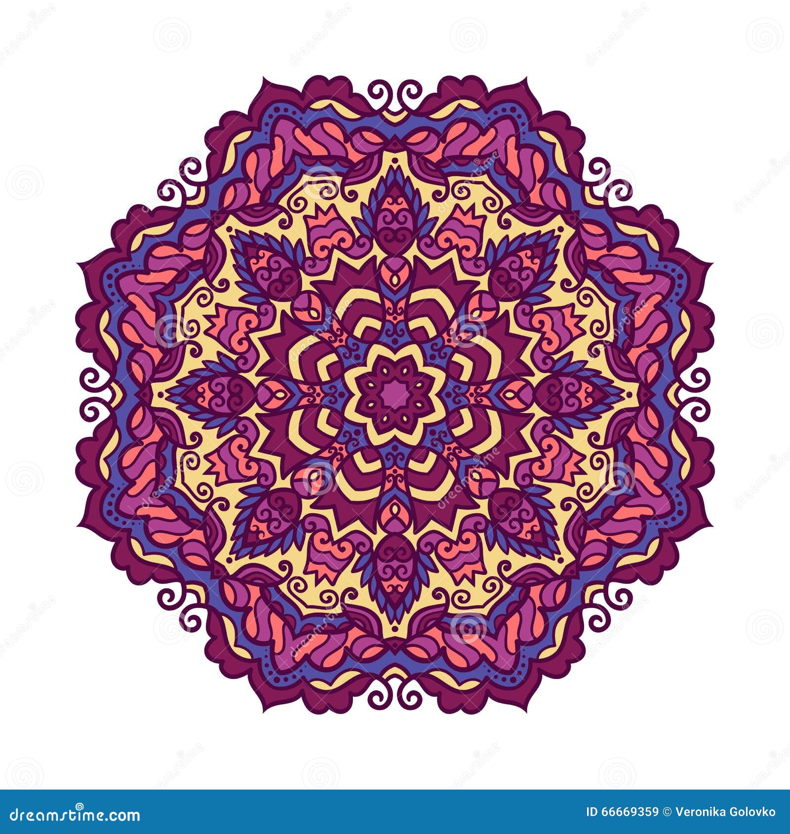 Vector mandala ornament stock vector. Illustration of floral - 66669359