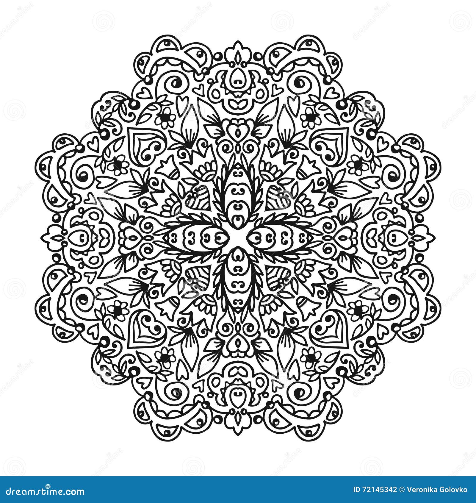 Vector mandala ornament. stock vector. Illustration of geometric - 72145342