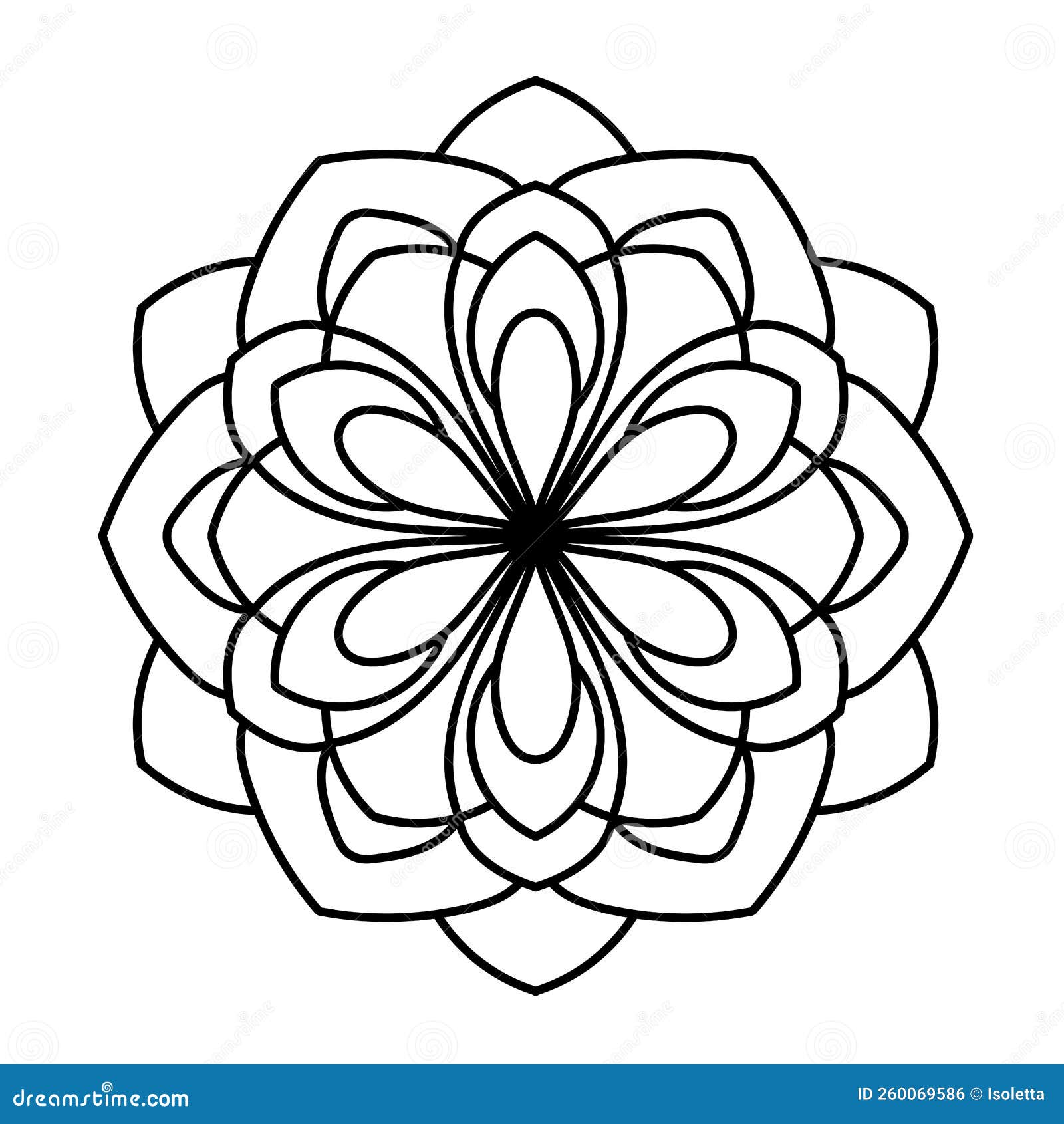 Vector Mandala Pattern Coloring Book Element Abstract Lace Pattern