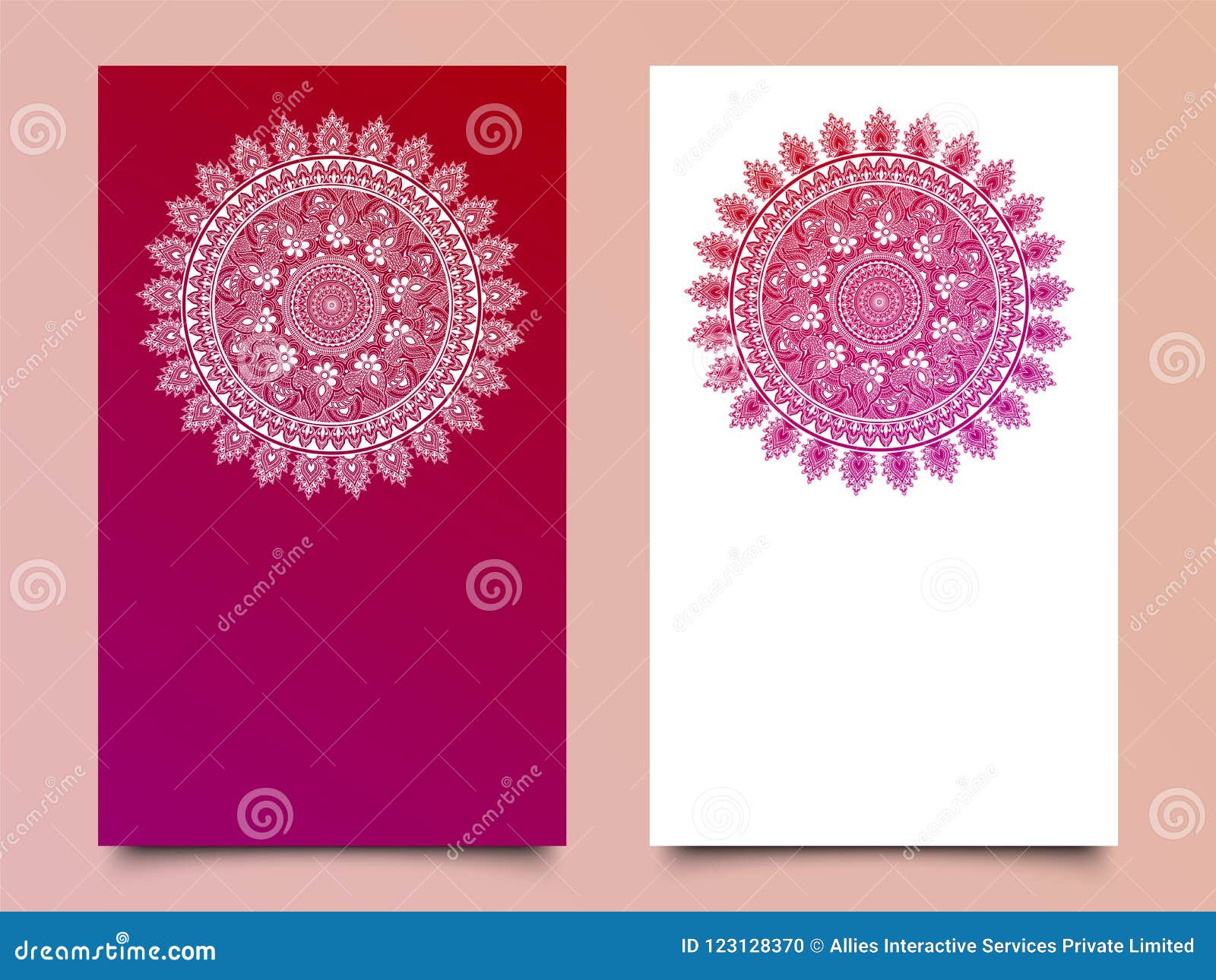 Vector Mandala Pattern in Two Color for Template. Stock Illustration ...
