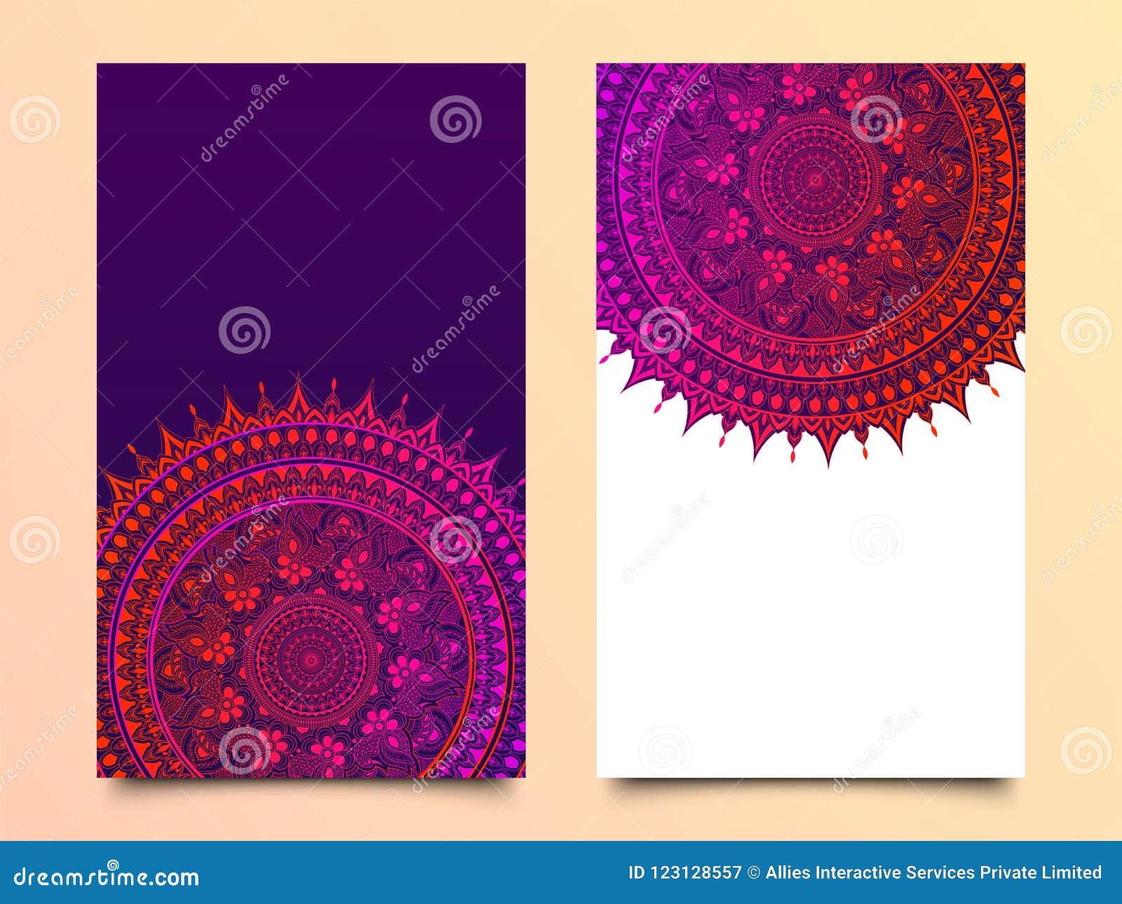 Vector Mandala Pattern in Two Color for Template. Stock Illustration ...