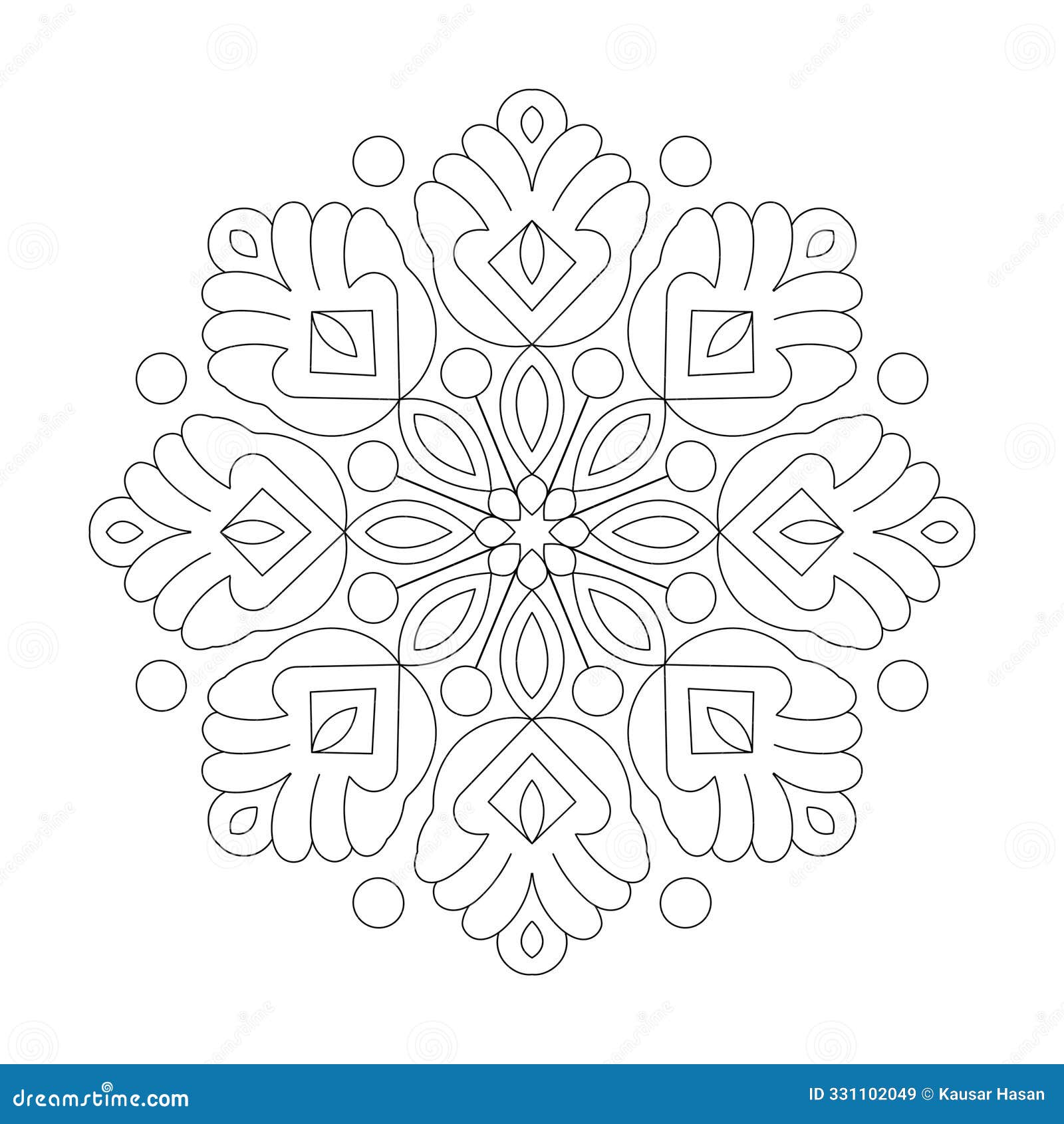 Vector Mandala Relaxation Patterns Unique Design Coloring Book Stock ...