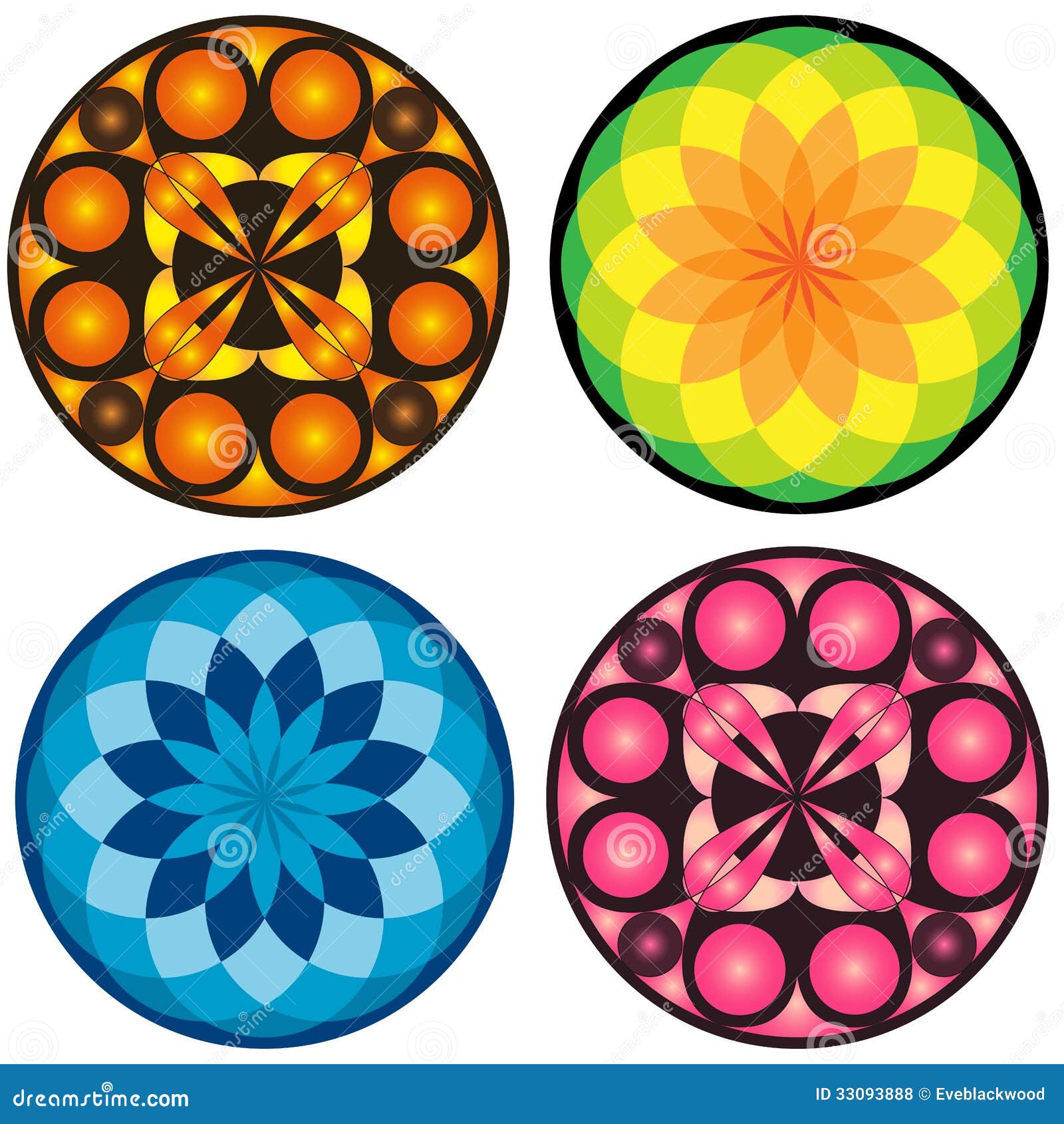 Vector mandala set stock illustration. Illustration of floral - 33093888