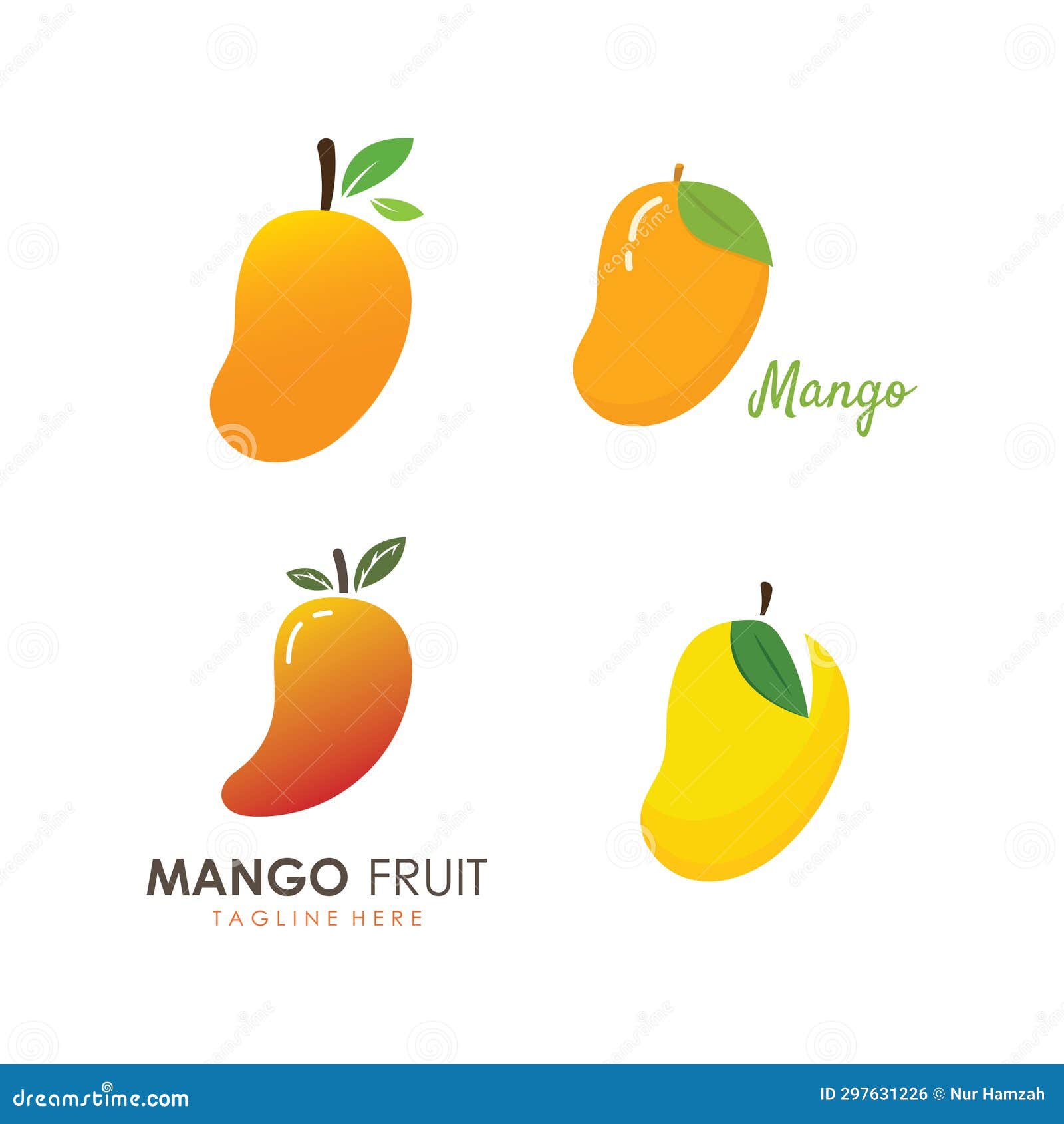 Vector Mango Fruit Logo Template. Mango Icon in Flat Concept Stock Vector - Illustration of ...