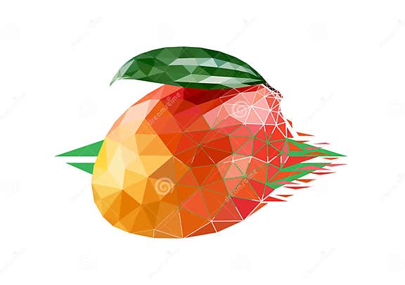 Vector Mango in Low Poly Style Stock Illustration - Illustration of ...