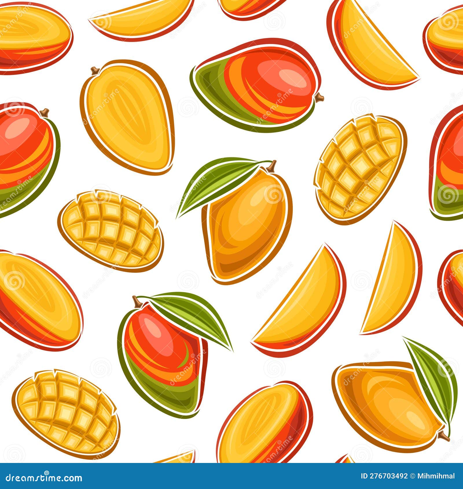 Vector Mango Clip Art. Jungle Fruit Illustration. Hand Drawn Flat ...