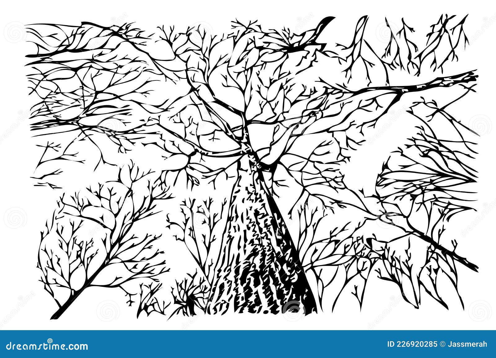 Vector Manual Draw Sketch, Dead Tree Stock Vector - Illustration of ...