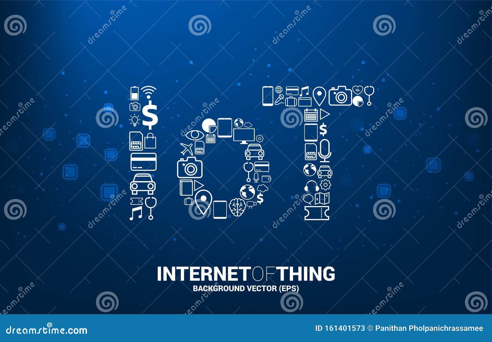 Vector Many Icon Shape IoT Wording . Stock Illustration - Illustration ...