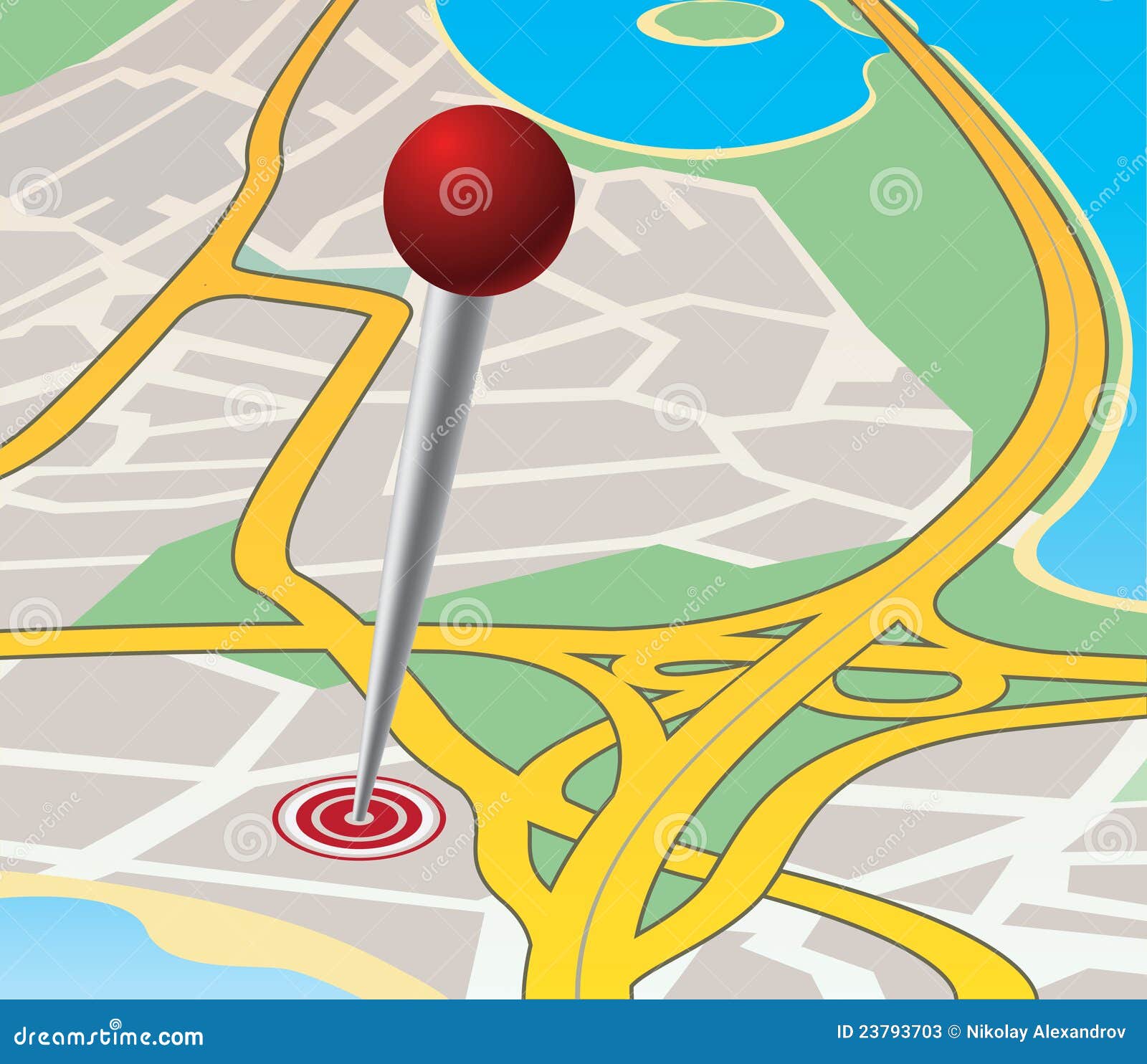 Vector map stock vector. Illustration of junction, location - 23793703