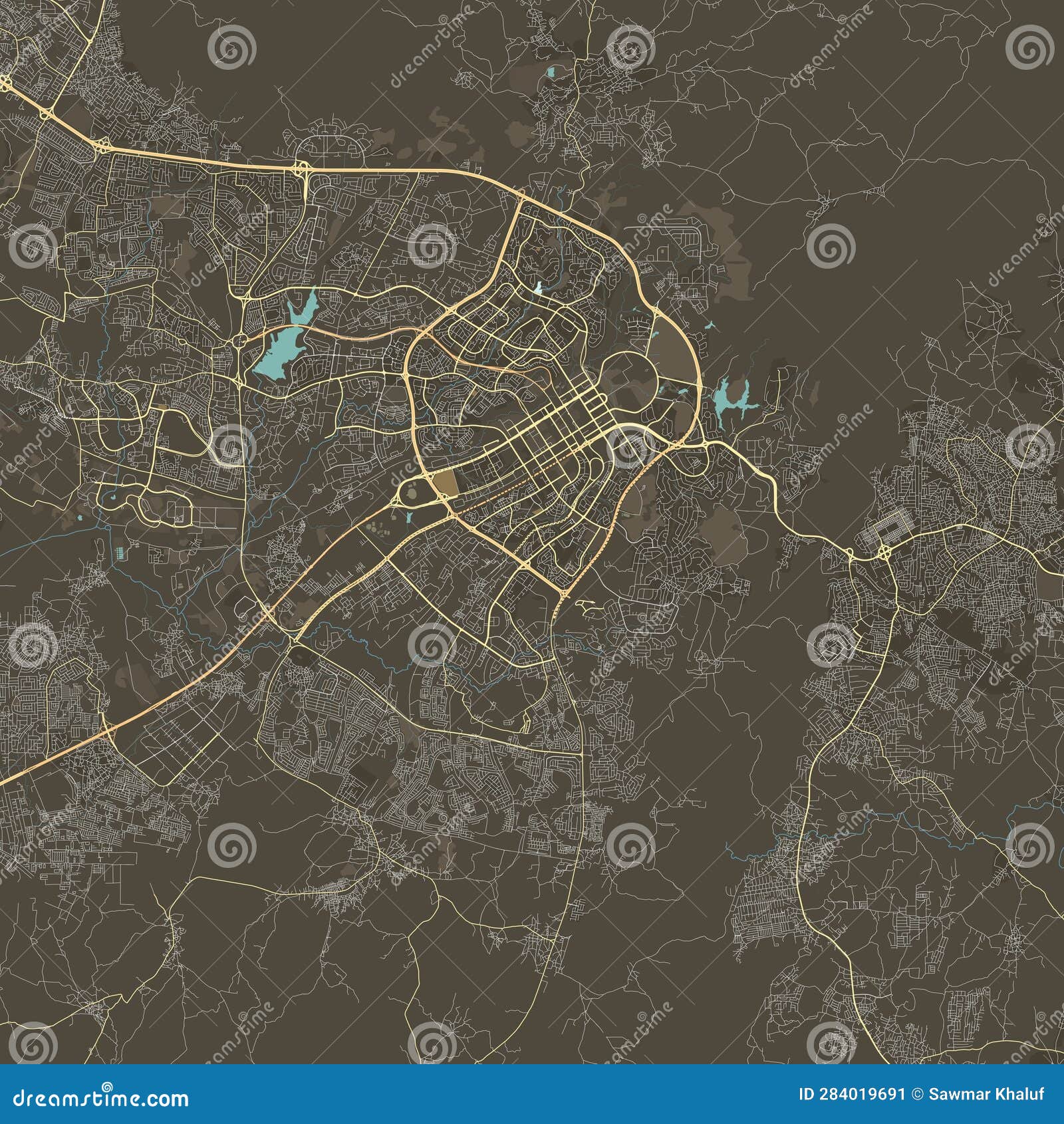 Abuja Nigeria City Skyline Vector Silhouette | CartoonDealer.com #297783927