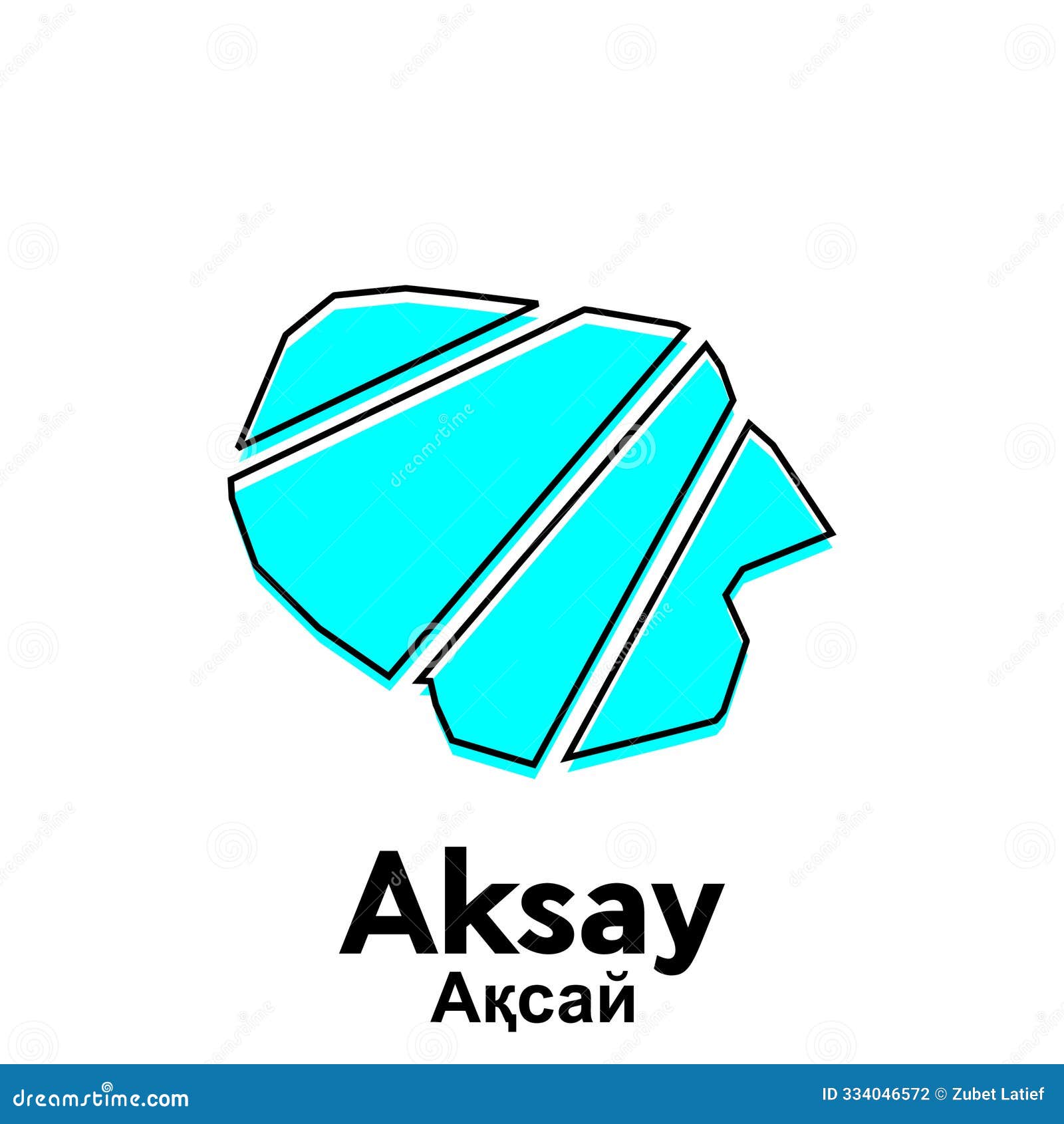 Vector Map of Aksay, Borders of for Your Infographic. Vector ...