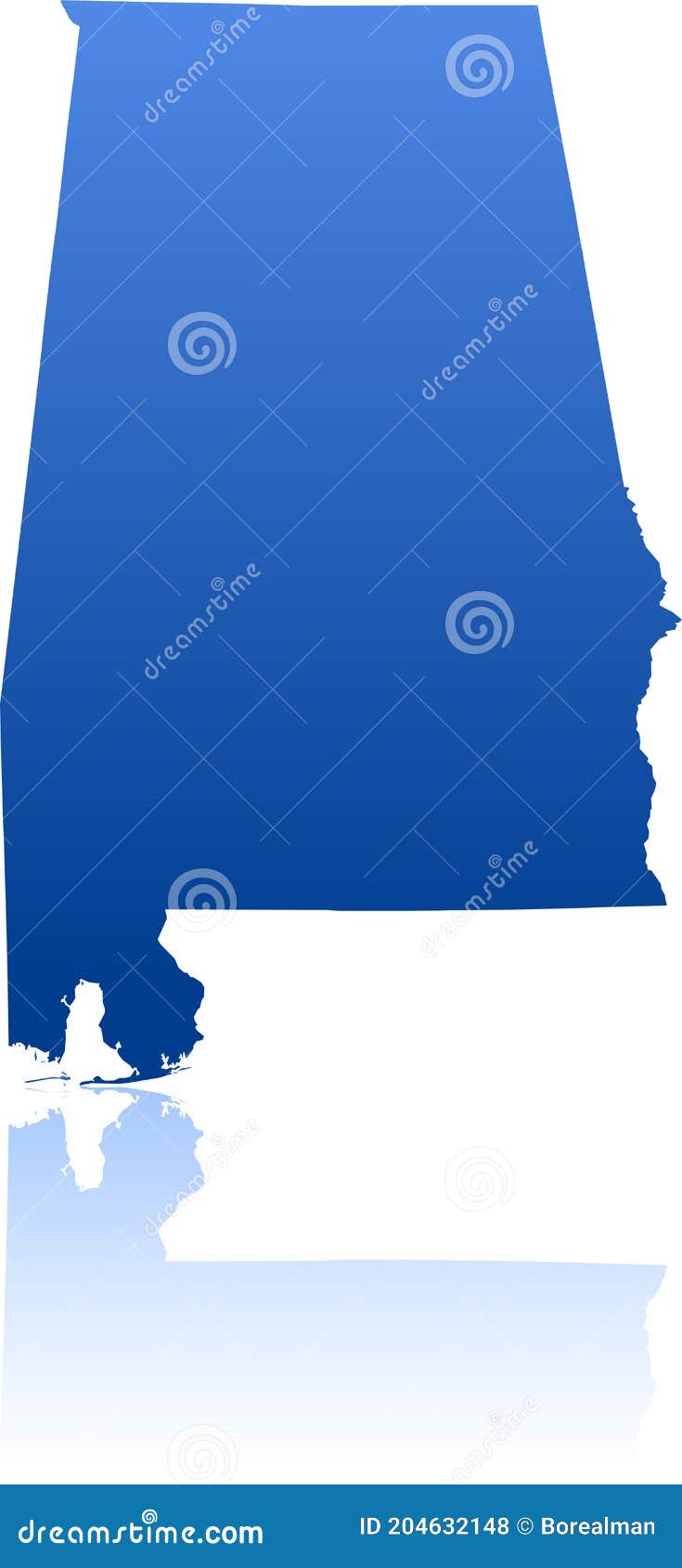 Map of the Alabama stock vector. Illustration of silhouette - 204632148