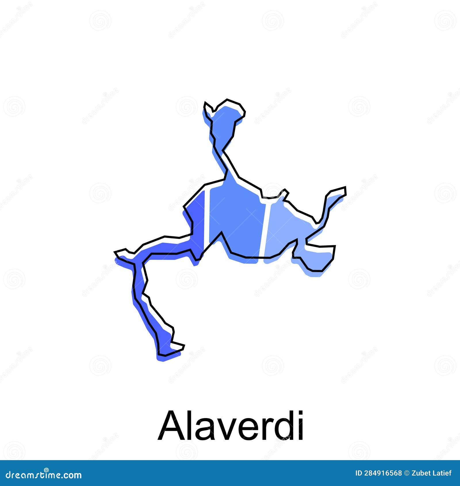 Vector Map of the Alaverdi. Borders of for Your Infographic Stock ...