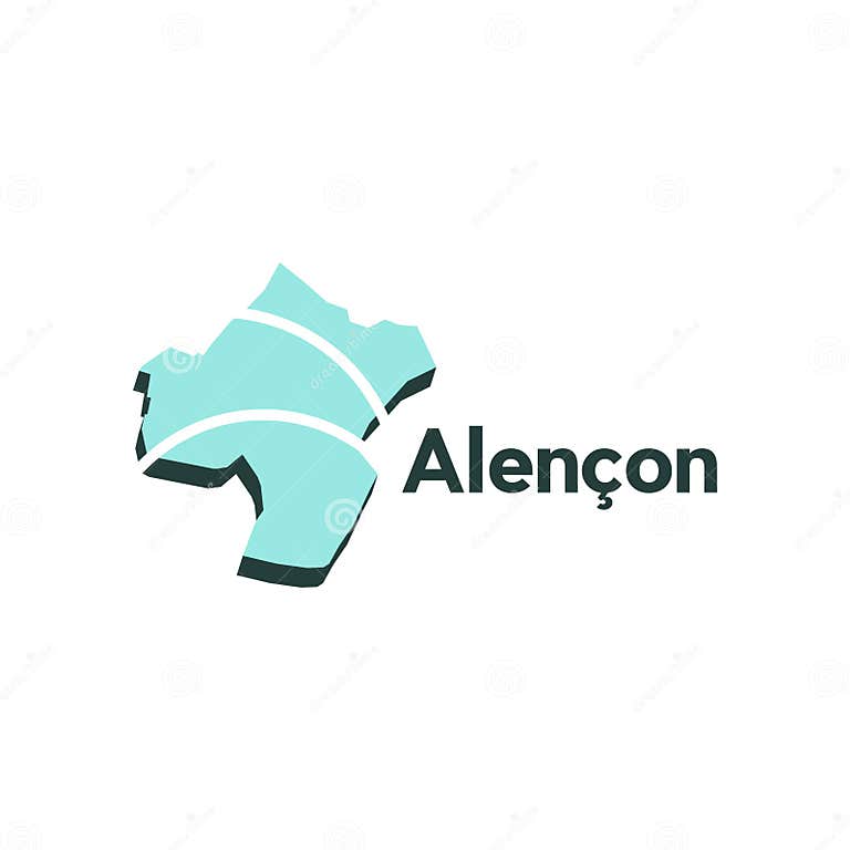 Vector Map of Alencon Design, Illustration Design Template on White ...
