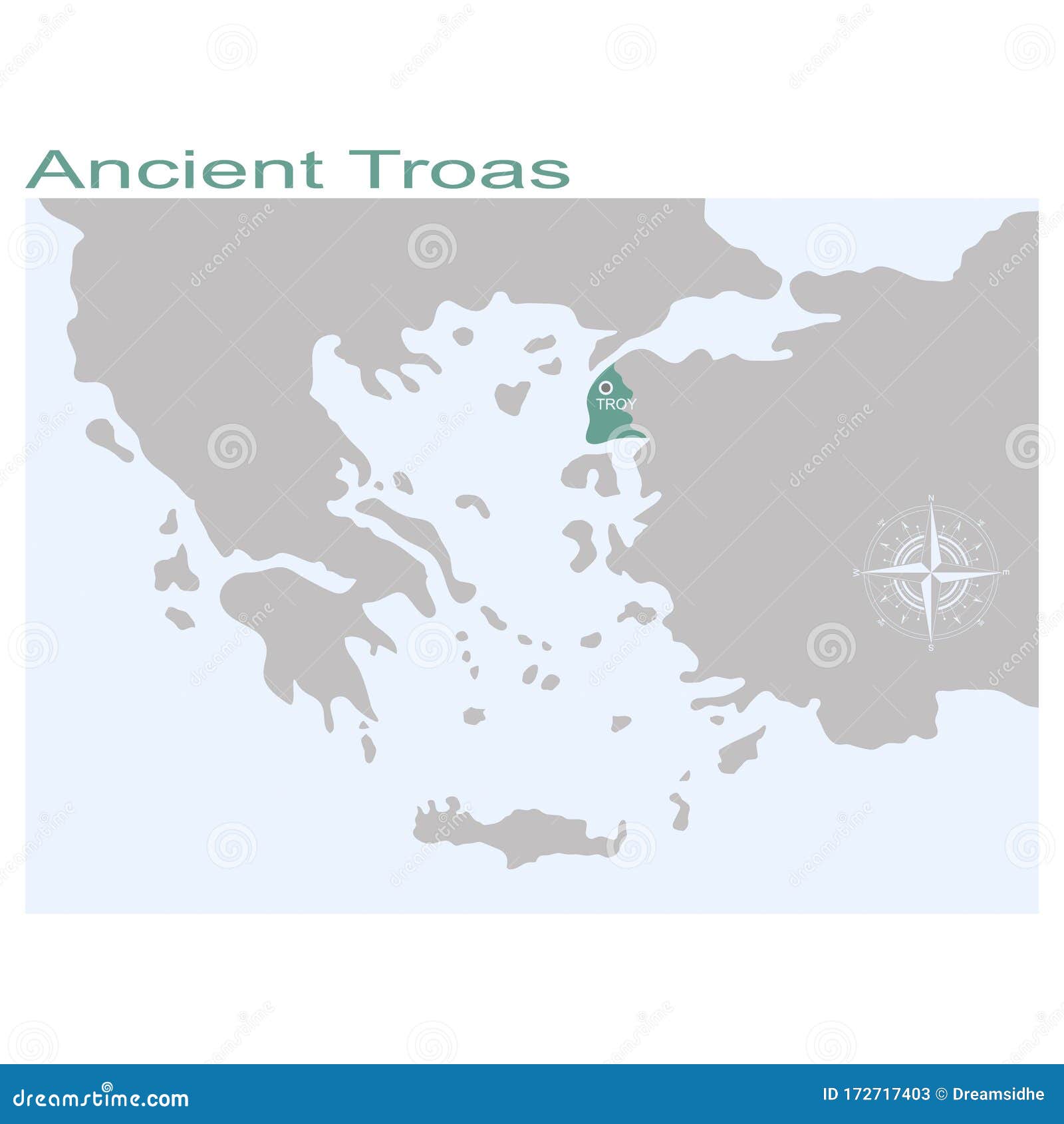 Vector Map of the Ancient Troas Stock Vector - Illustration of city ...