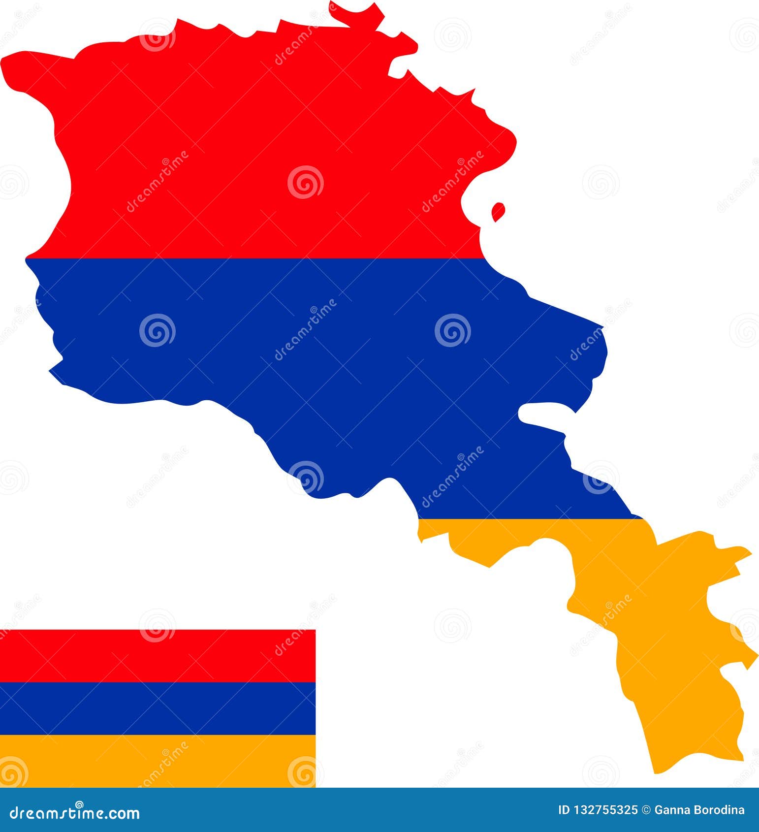 Vector Map of Armenia with Flag. Isolated, White Background Stock ...