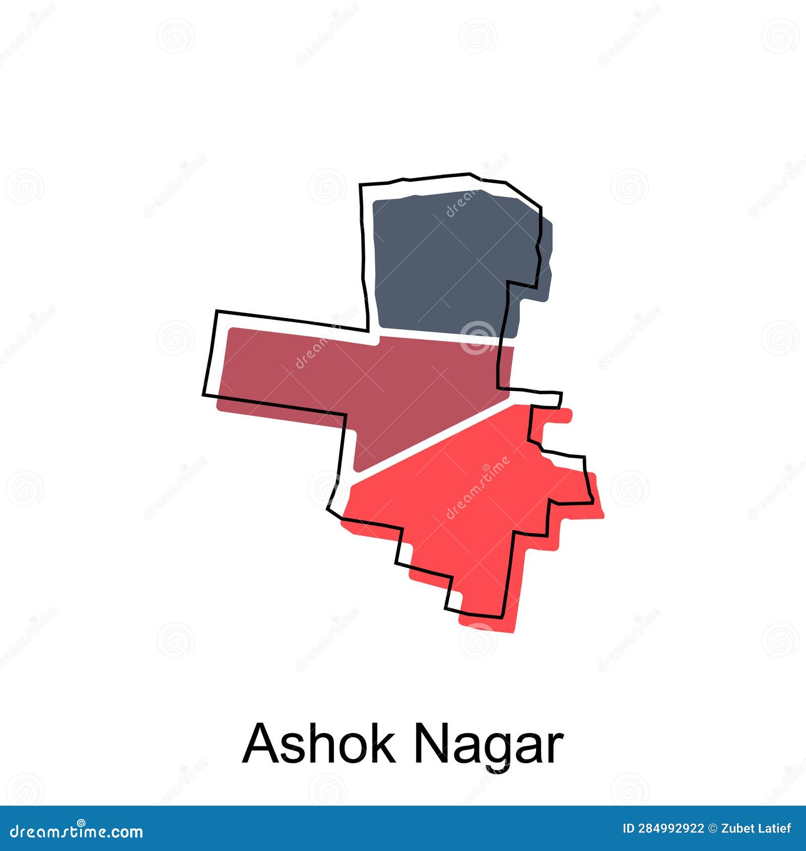 Vector Map of Ashok Nagar Modern Outline, High Detailed Vector ...