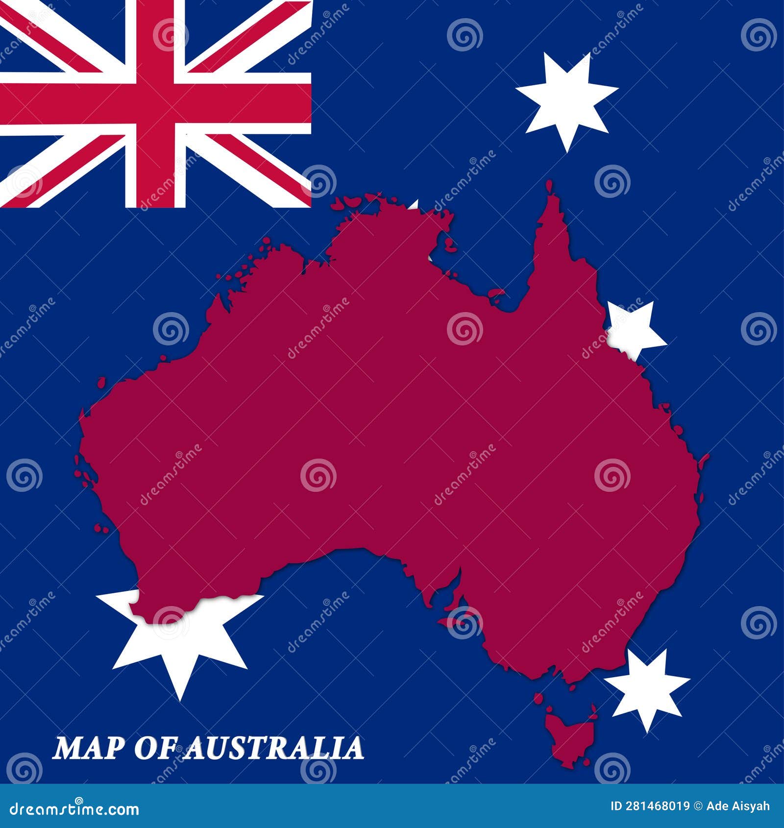 3d Map Of Australia With Flag Background Royalty-Free Stock Photo ...
