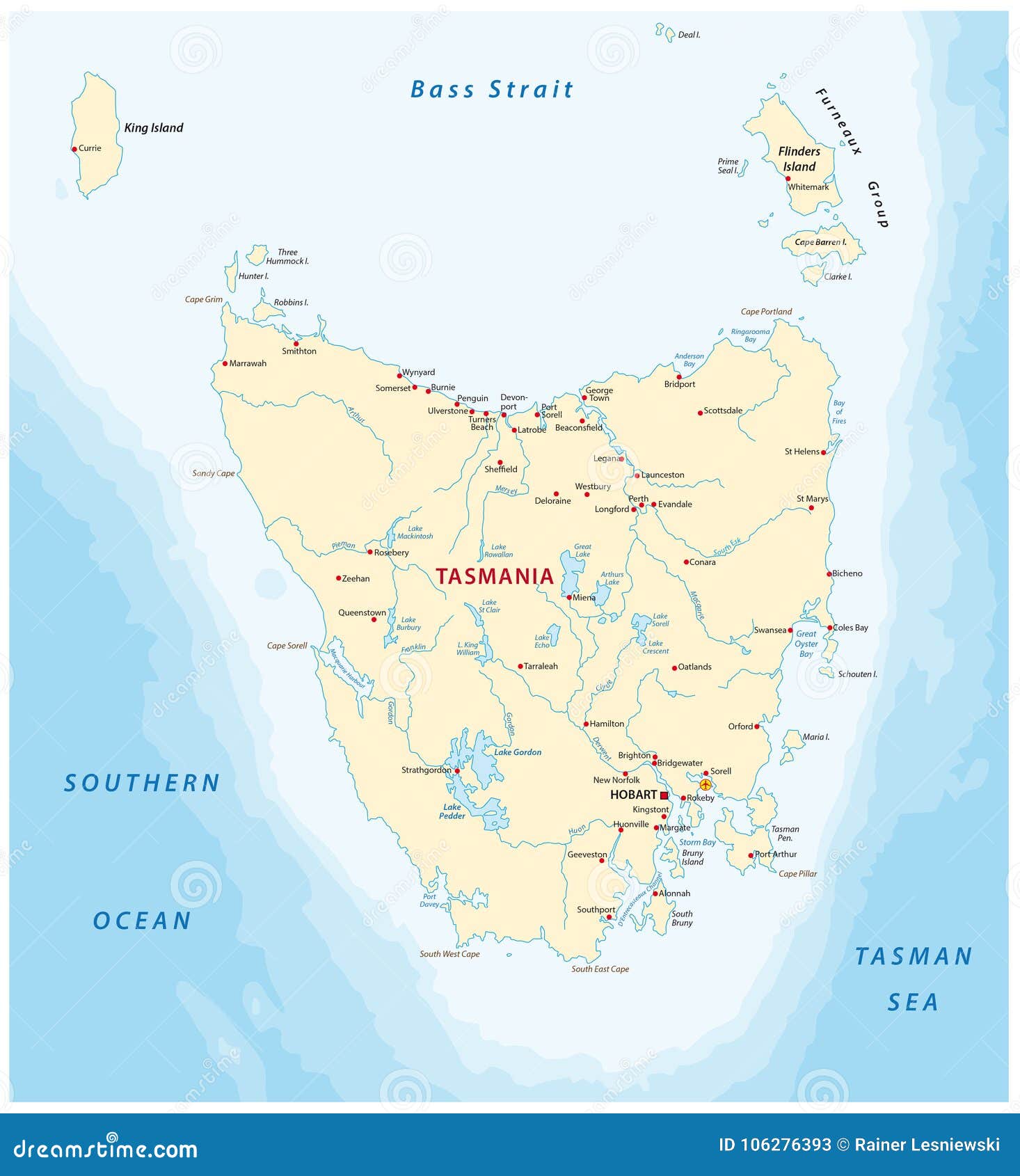 Vector Map Tasmania Combined With Republika Srpska Flag | CartoonDealer ...