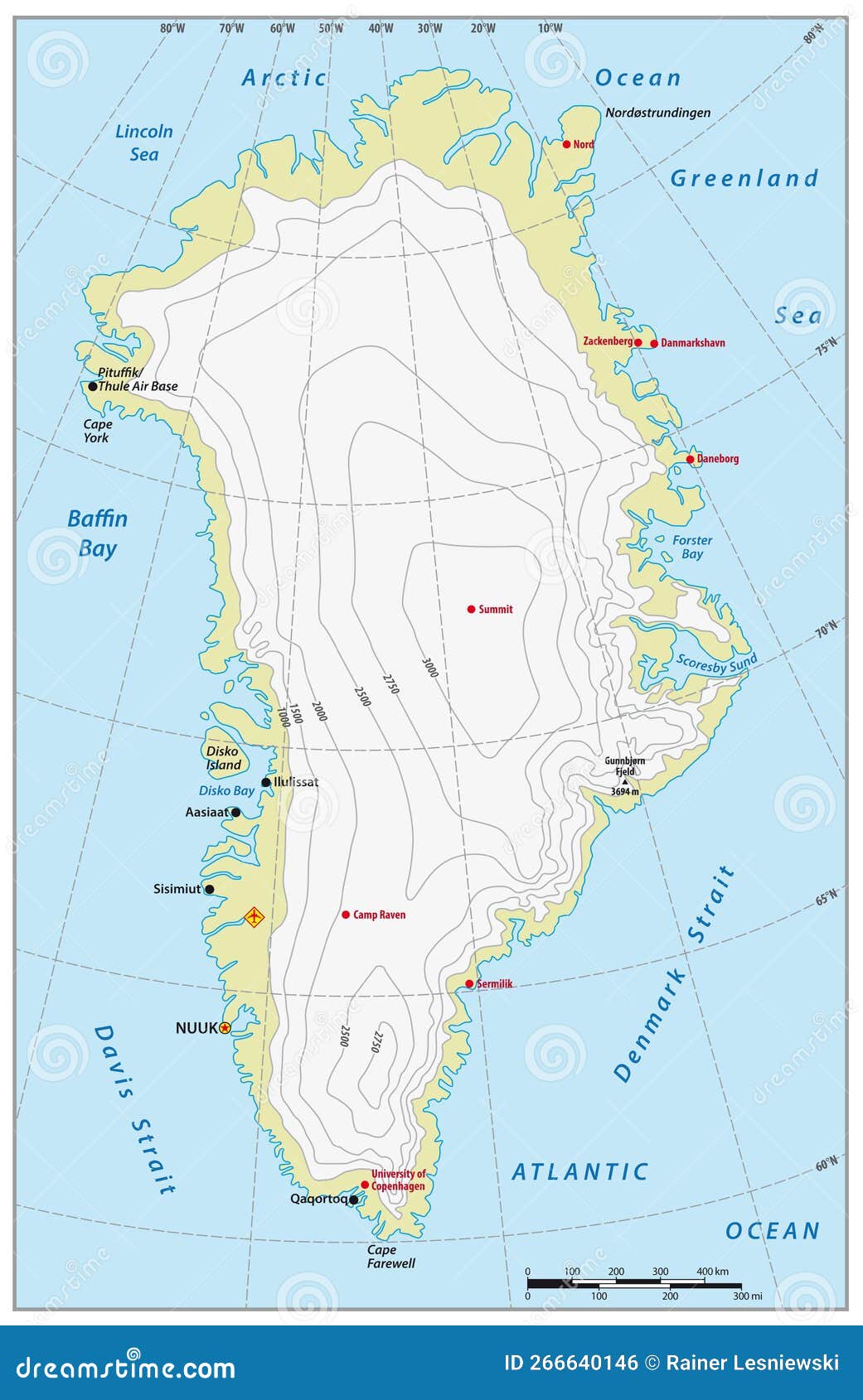 Vector Map of the Autonomous State of Greenland Stock Vector ...