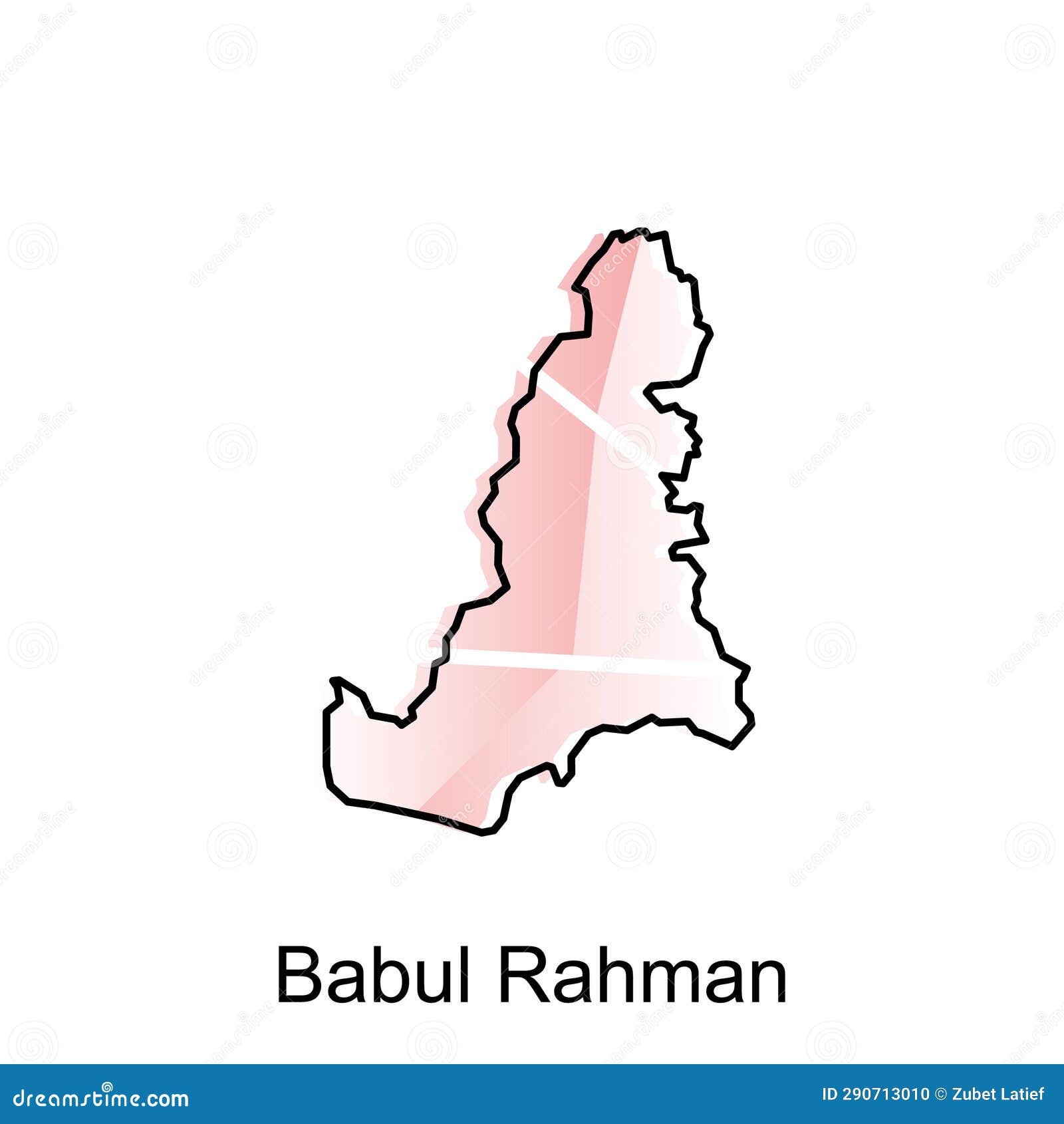 Vector Map of Babul Rahman City Modern Outline, Logo Vector Design ...