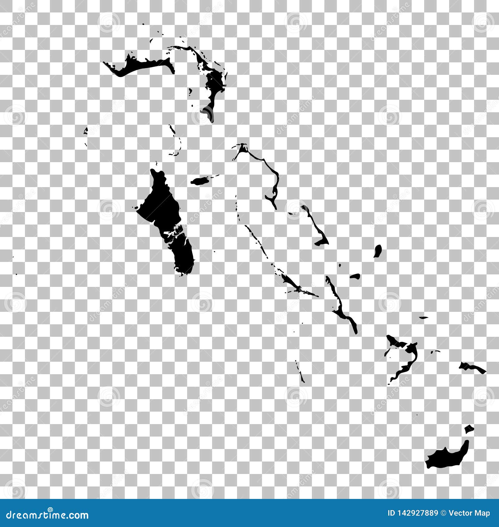 Vector Map Bahamas. Isolated Vector Illustration. Black on White ...